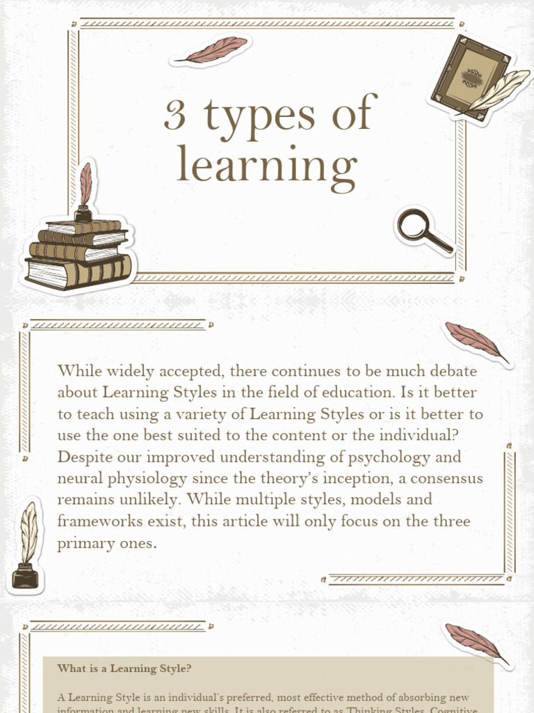 3 Types of Learning | PDF | Learning Styles | Learning