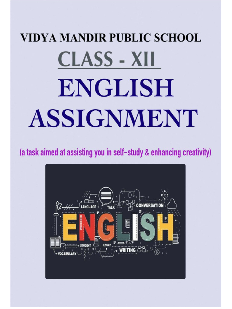 Xii English Assignment Pdf