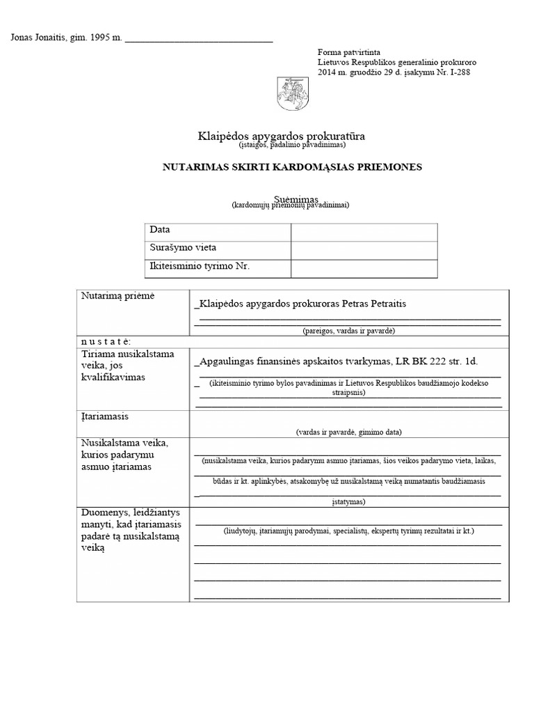 125 Nutarimas Skirti Kardomasias Priemones | PDF