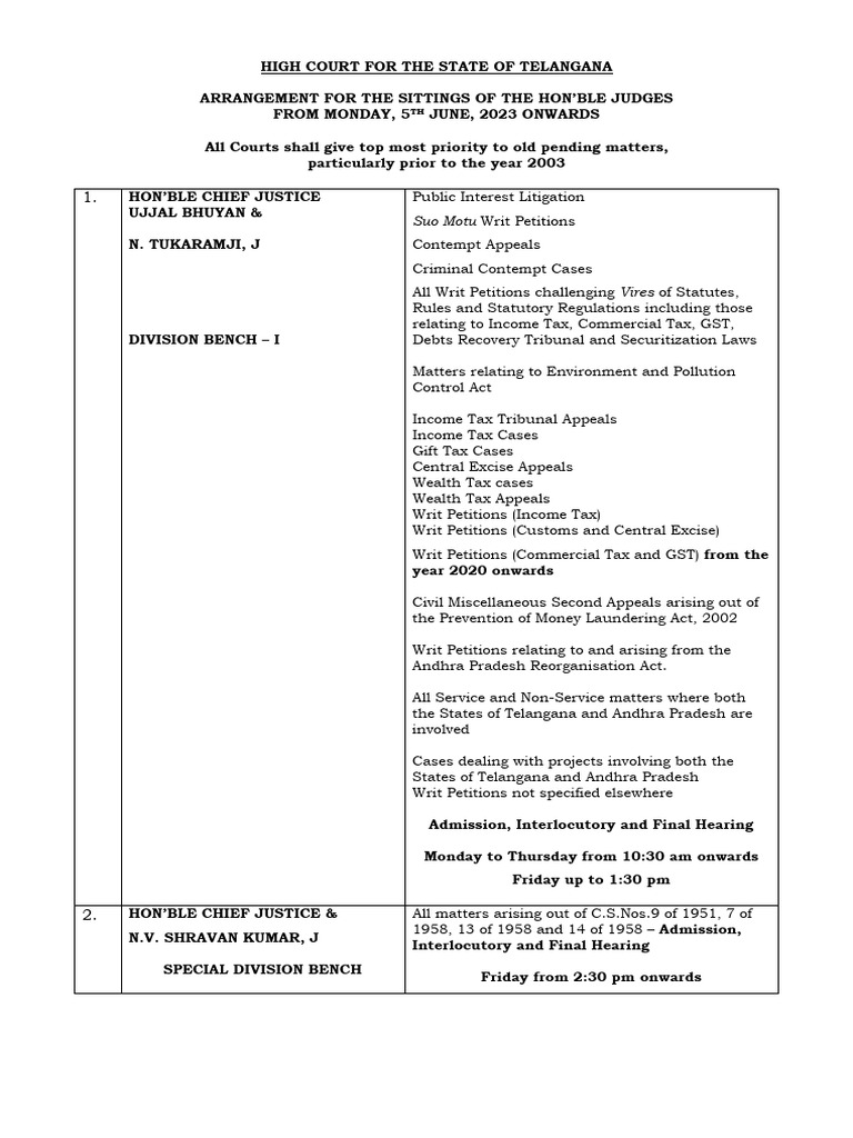 Sitting Arrangement | PDF | Judge | Appeal