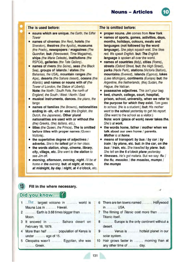 New Round Up 5 Student - S Book Nouns and Articles Cont | PDF