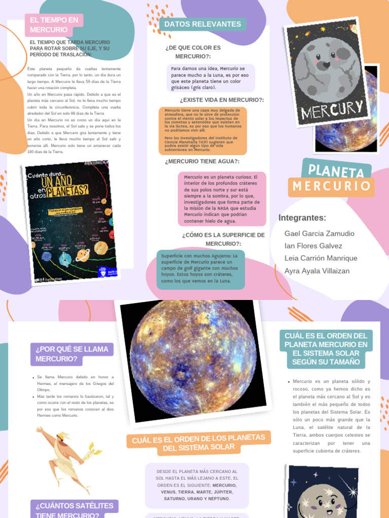 Planeta Mercurio Triptico | PDF | Planeta mercurio) | Planetas