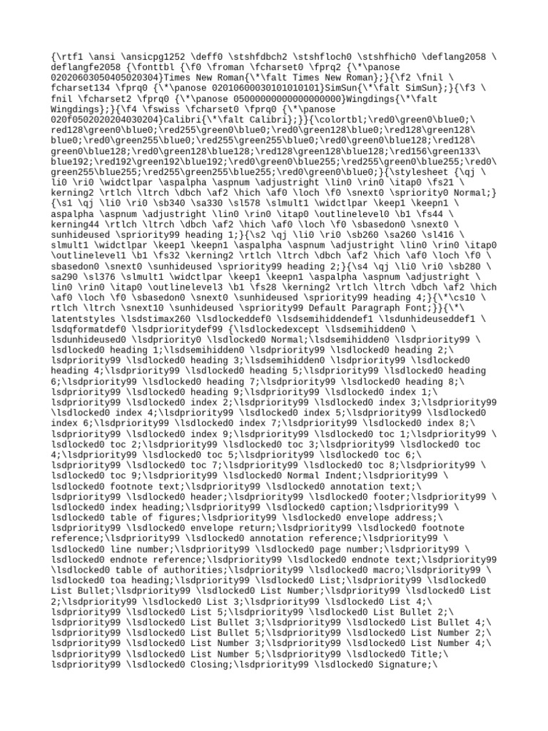 RTF Document Formatting Guide | PDF | Html | Hyperlink