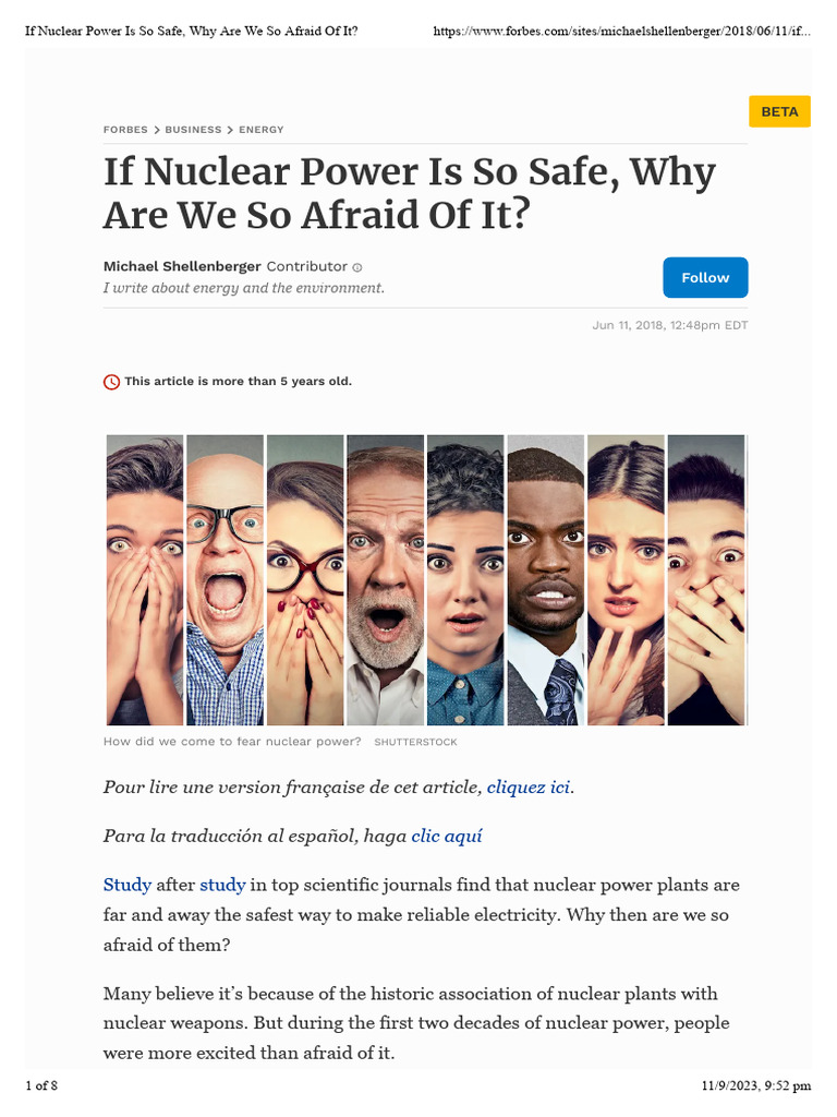 If Nuclear Power Is So Safe, Why Are We So Afraid of It | PDF ...