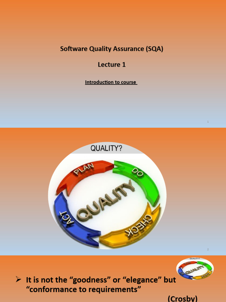 SQA Introduction | PDF | Quality Assurance | Economies