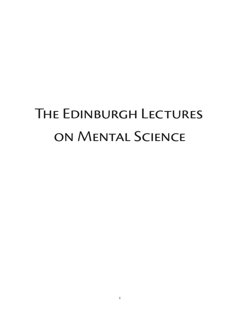 Thomas Troward - Edinburgh Lectures | PDF | Deductive Reasoning | Mind