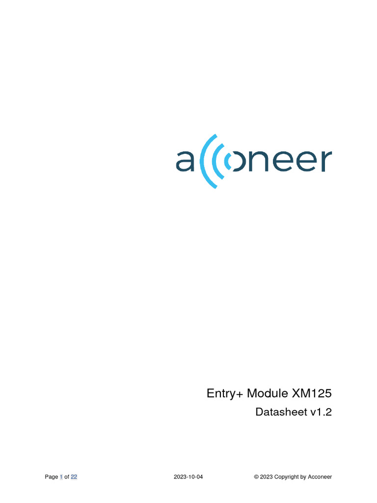 XM125 Datasheet | PDF | Microcontroller | Computer Hardware