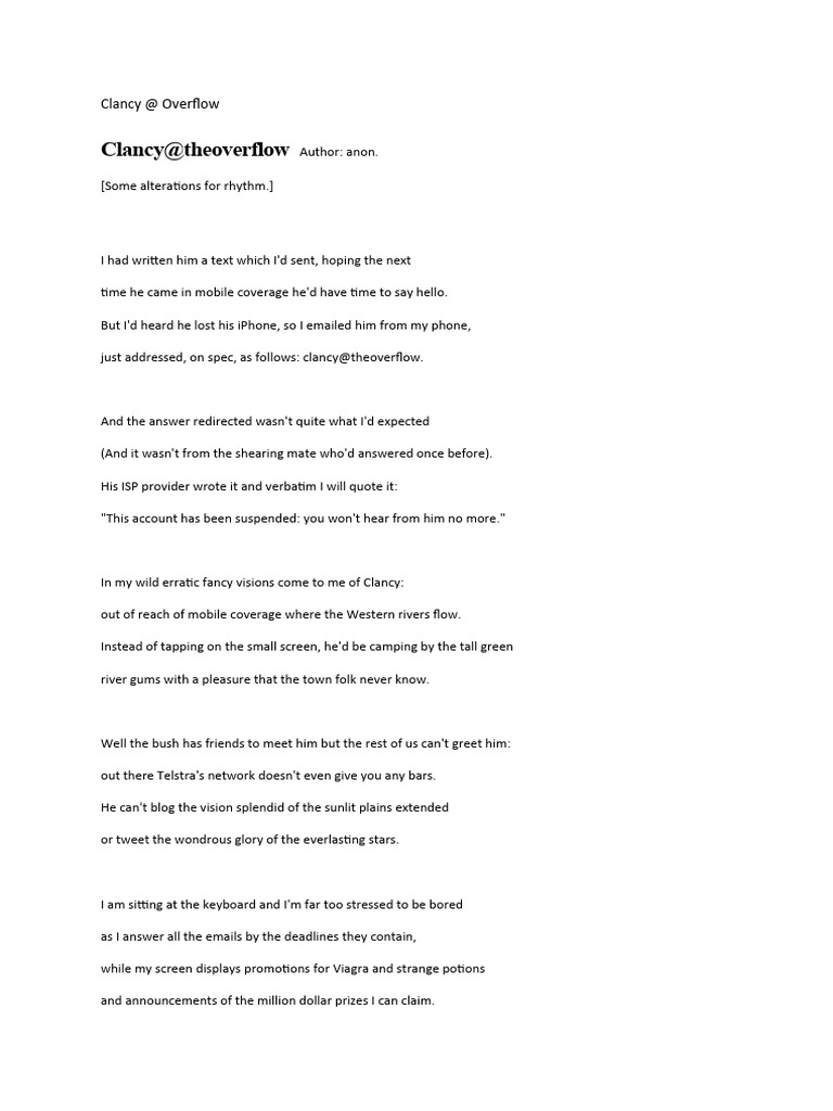 Clancy@Overflow | PDF