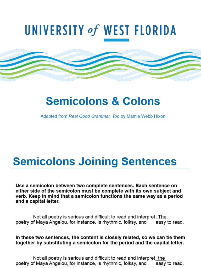 Semicolons and Colons For Web | PDF | Comma | Language Mechanics