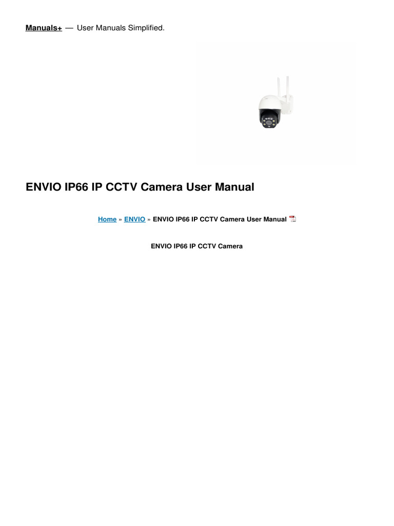 Ip66 Ip CCTV Camera Manual | PDF | Zoom Lens | Camera Lens
