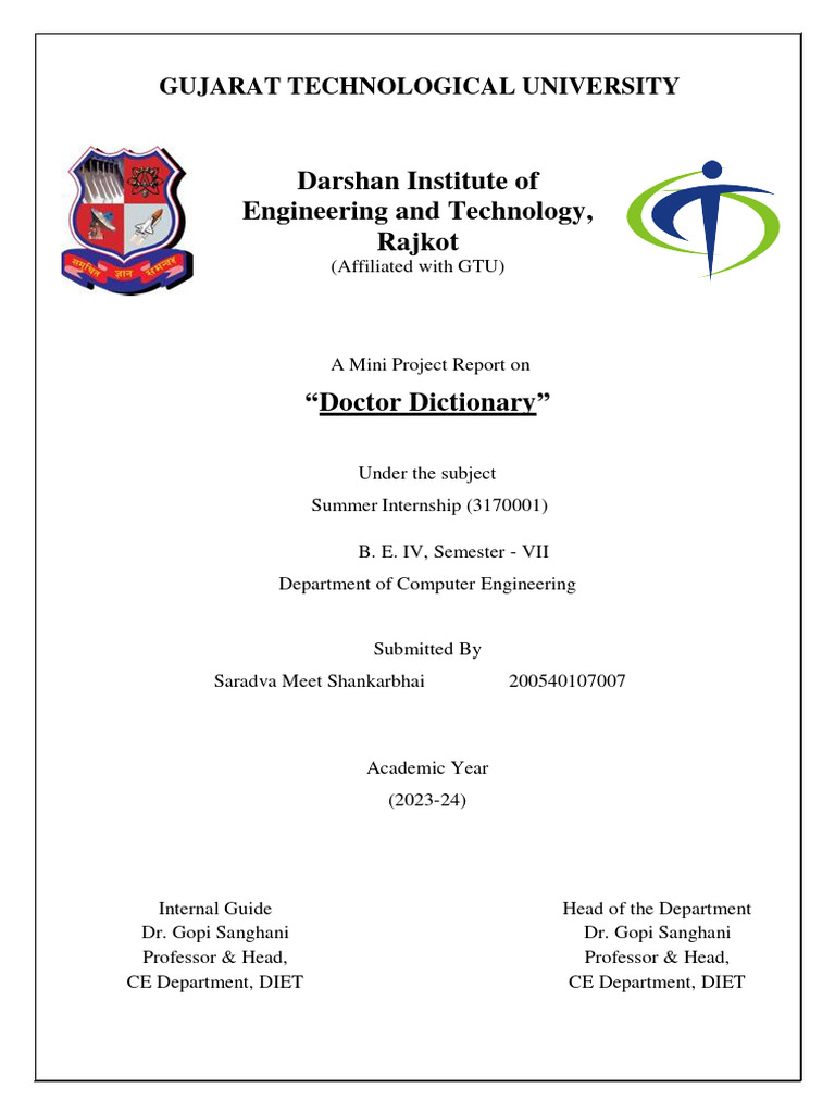 M Summer Internship Project Report | PDF | Databases | Operating System