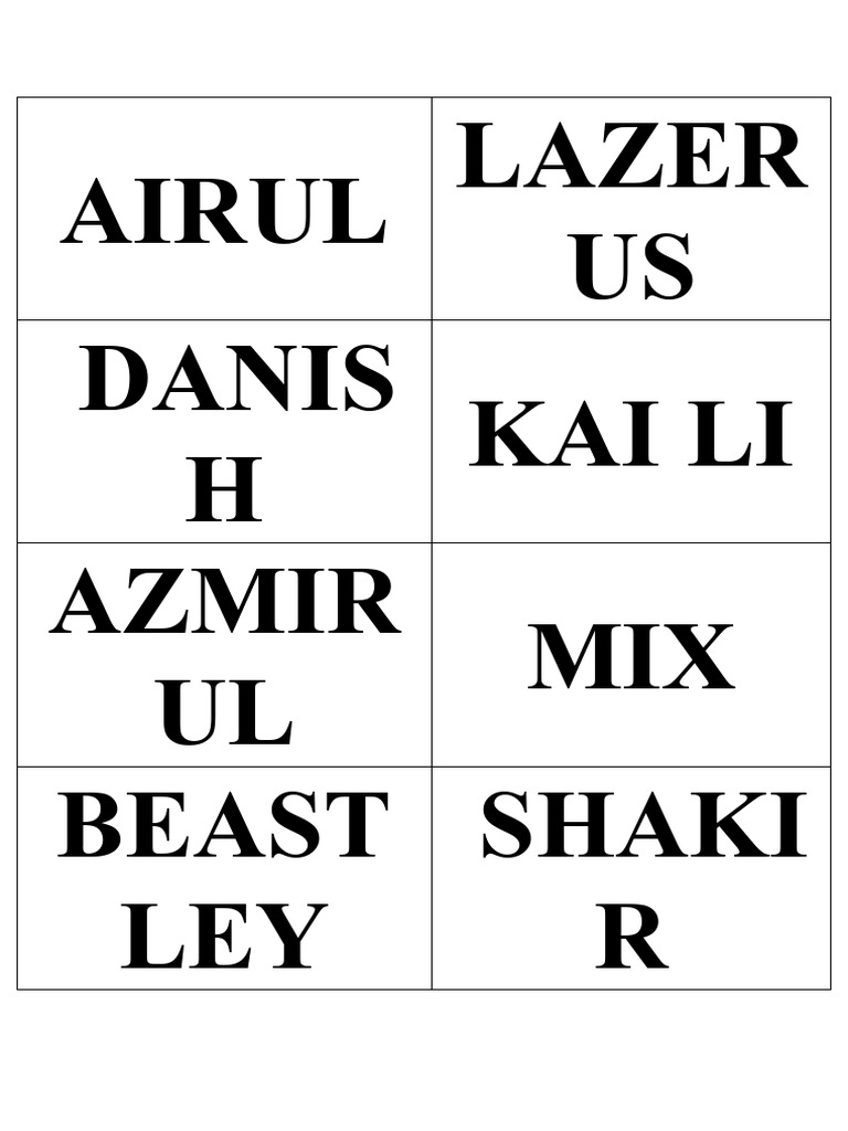 Label Meja Nama Murid | PDF