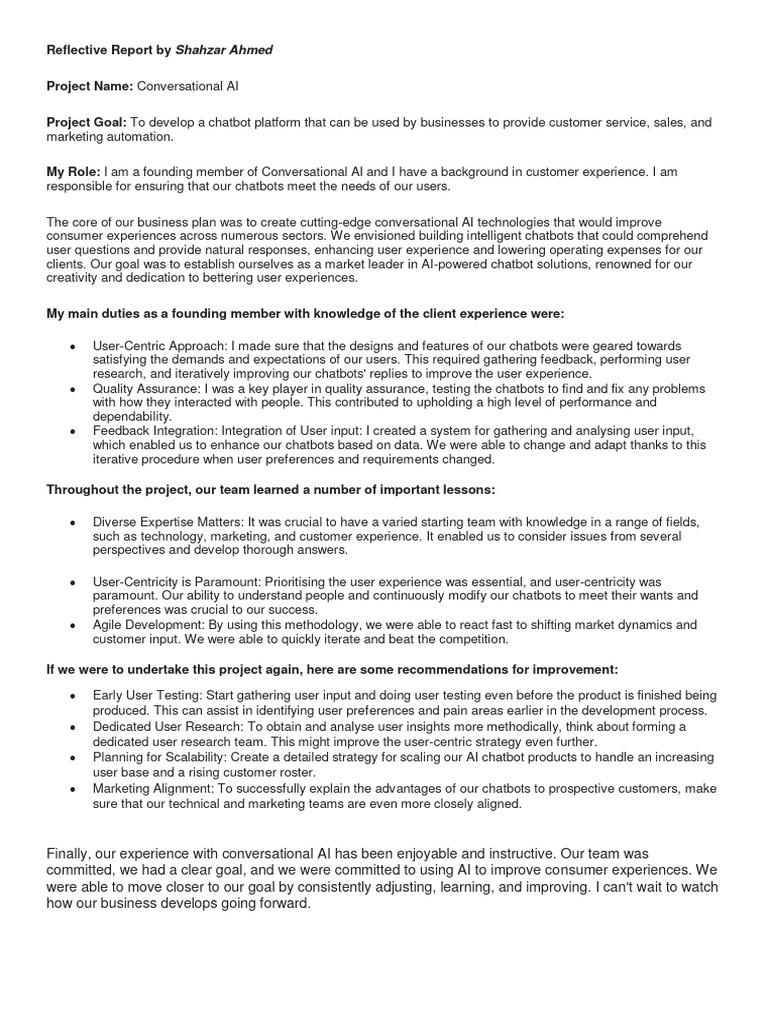 Shahzar Ahmed - Business Communication Project 2 | PDF | Artificial ...