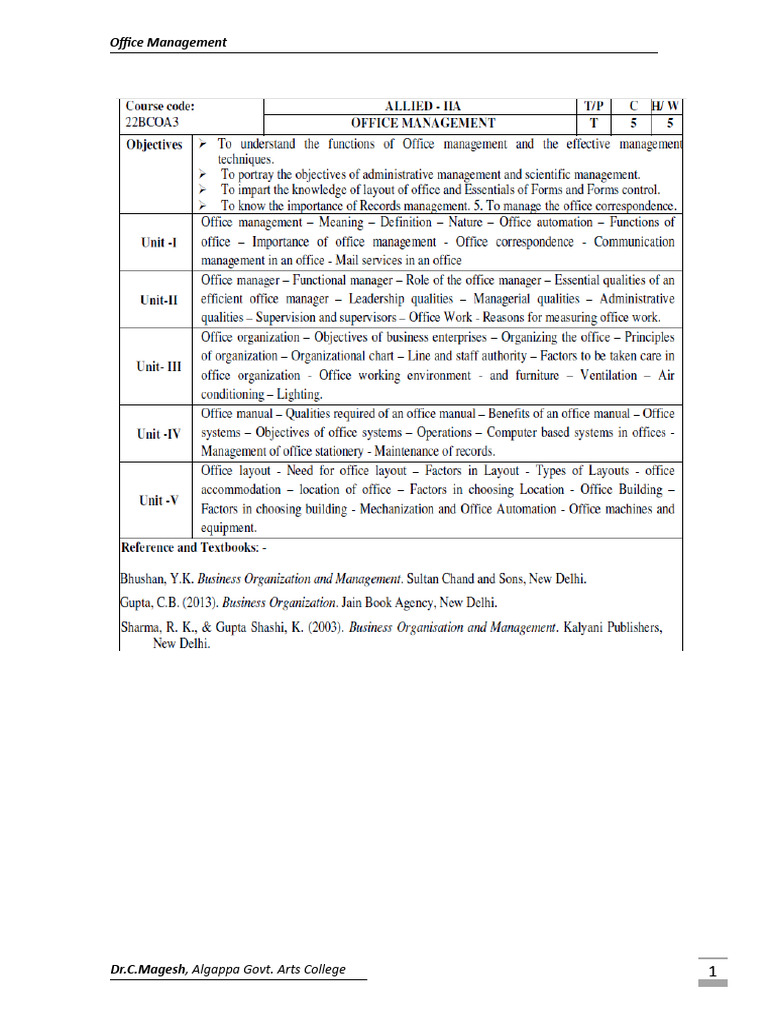 Unit 1 Office Management | PDF | Communication | Mail