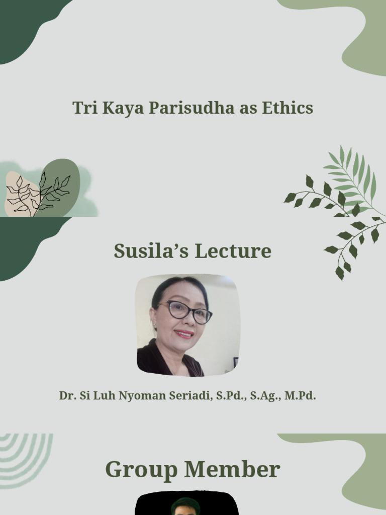 Tri Kaya Parisudha As Ethics - GROUP 9-1 | PDF | Mahabharata
