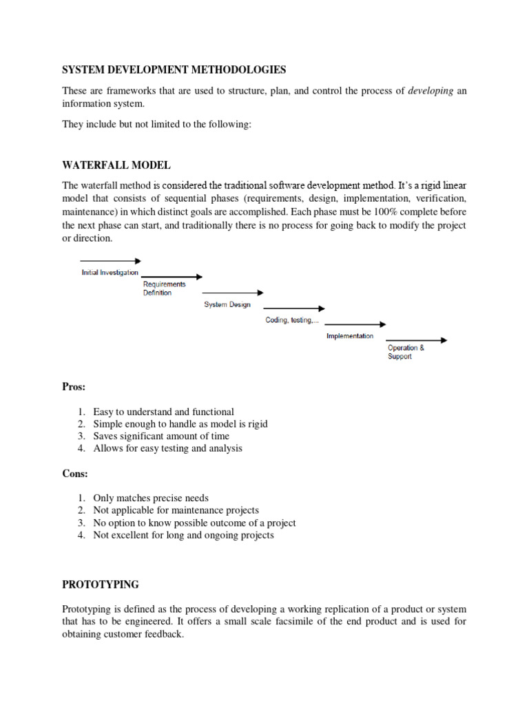 System Development Methodologies Notes Pdf Software Development Process Agile Software