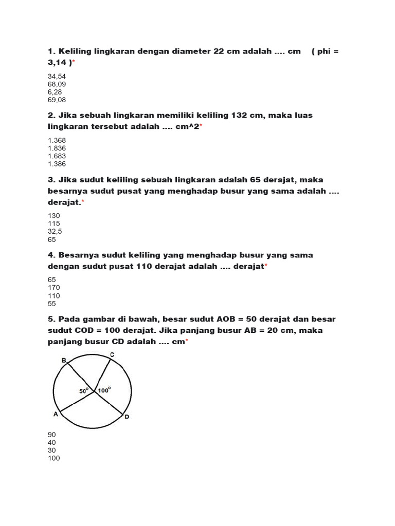 Soal Lingkaran | PDF