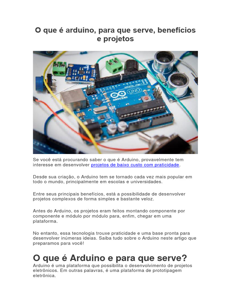 O Que É Arduino | Download grátis PDF | Arduino | Informática