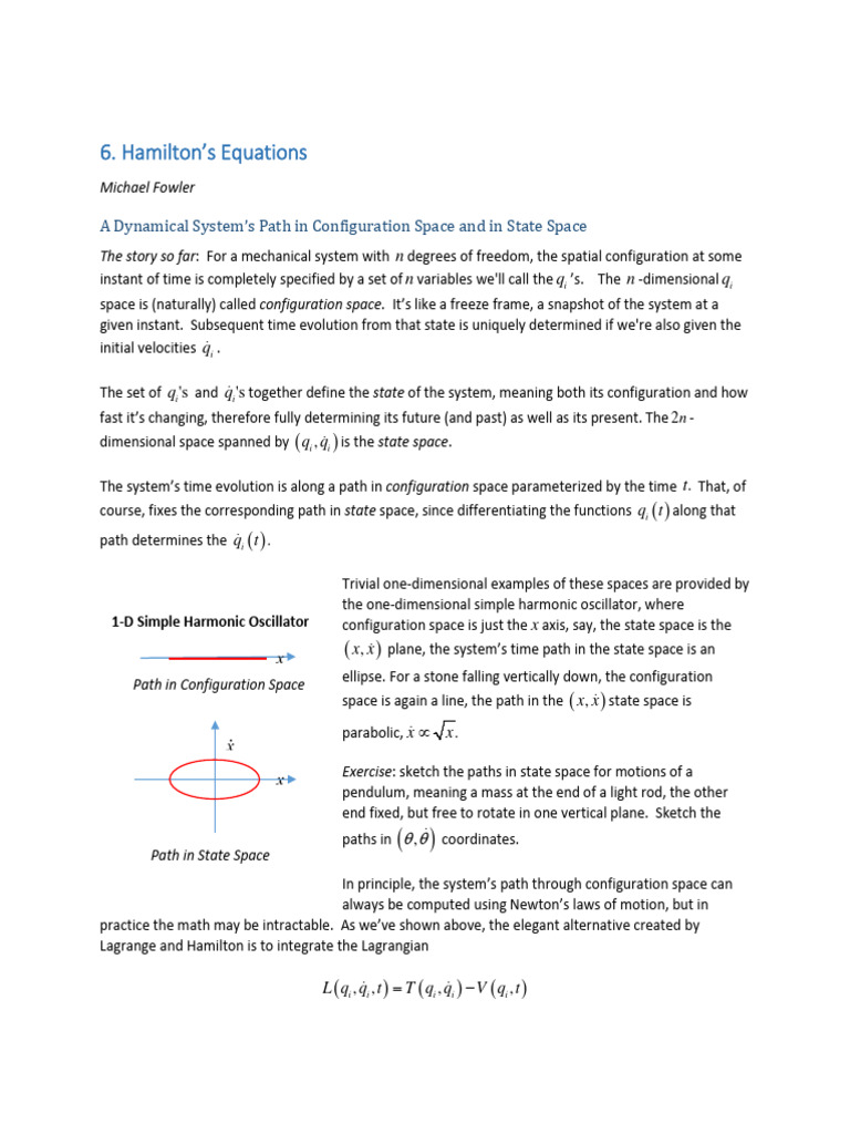 CM 06 HamiltonsEqns | PDF | Lagrangian Mechanics | Hamiltonian Mechanics