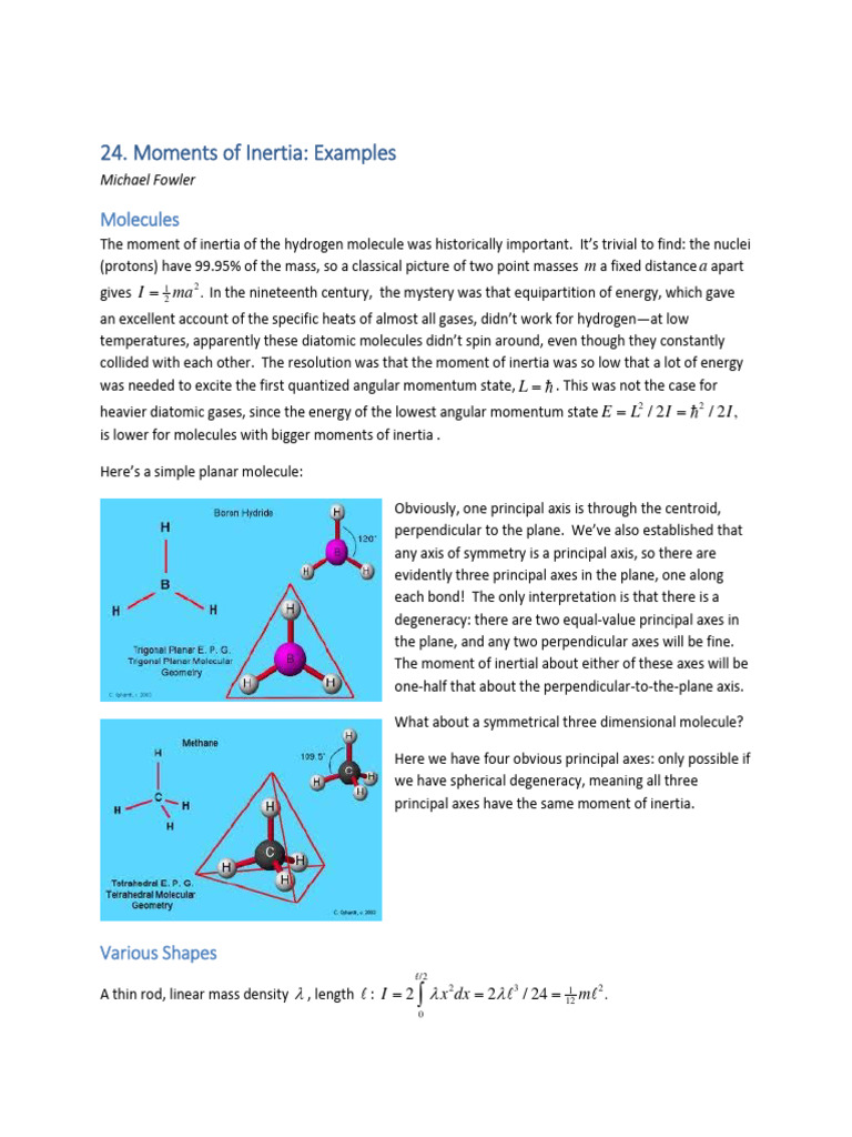 CM 24 Moments of Inertia | Download Free PDF | Rotation Around A Fixed Axis | Classical Geometry