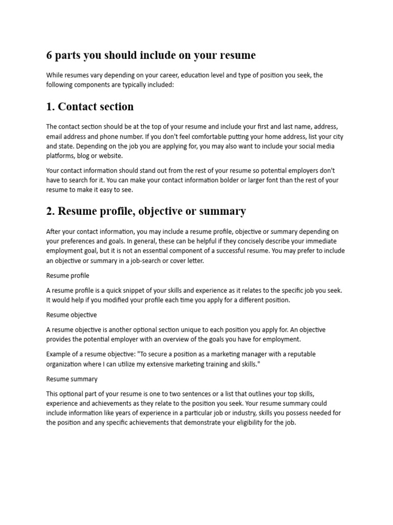 Essential Resume Components Guide | PDF | Résumé | Social Media