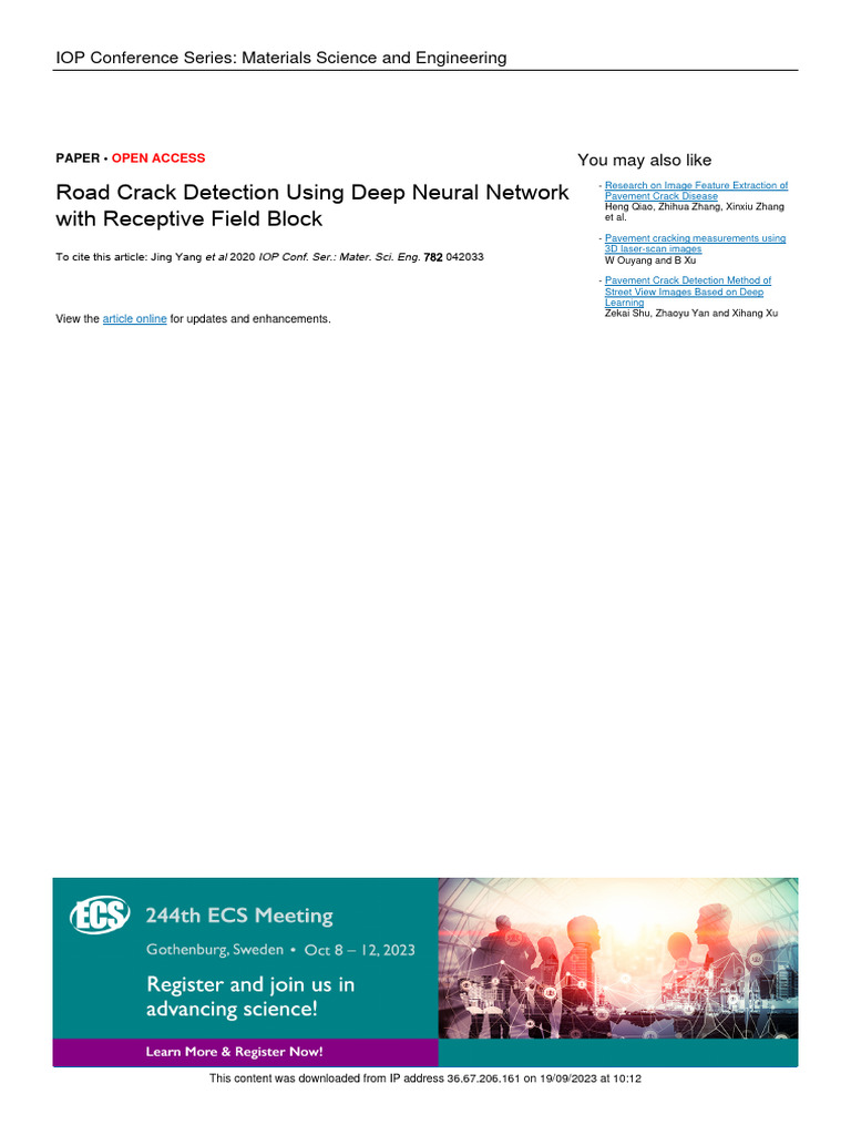 Road Crack Detection Using Deep Neural Network With Receptive Field