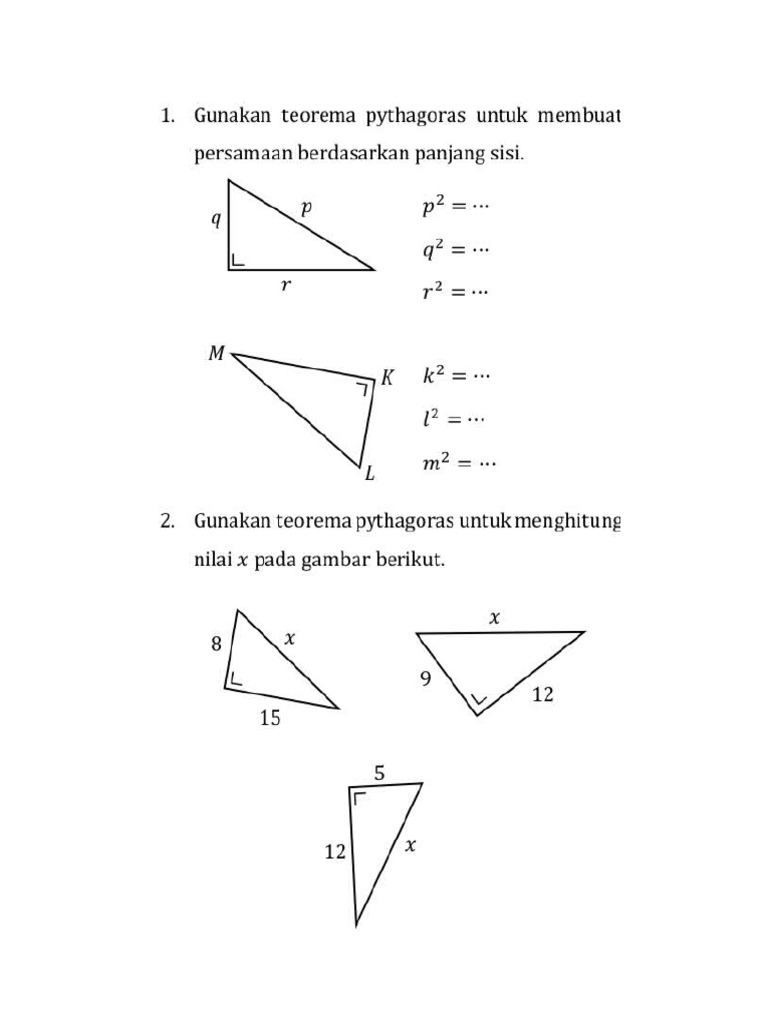 Teorema Phytagoras Dan Soal Aplikasi | PDF