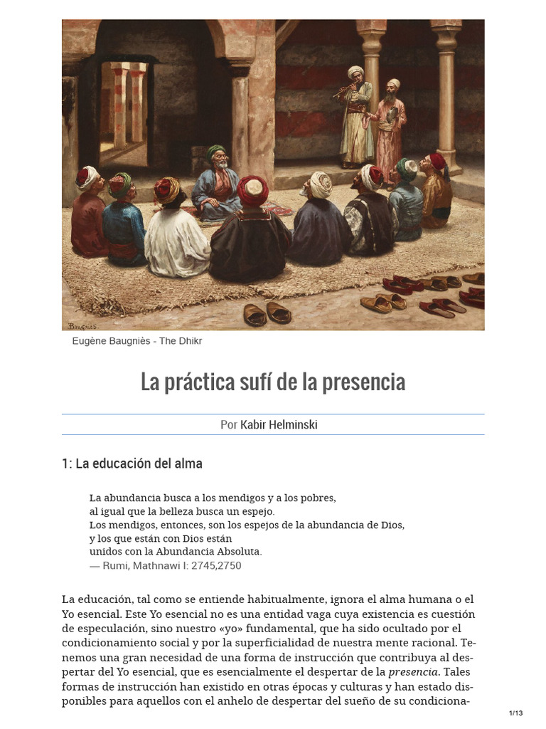 La Practica Sufi de La Presencia Por Kabir Helminski | PDF | Alma | Amor