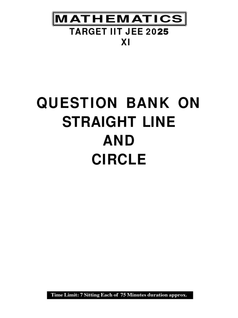 11thQBank On Straight Line - Circle | PDF | Circle | Triangle