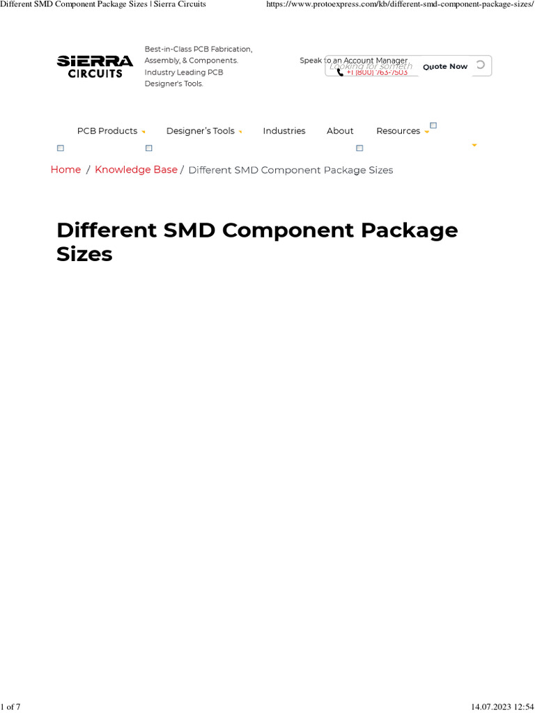 SMD Component Package Sizes Guide | PDF | Printed Circuit Board ...