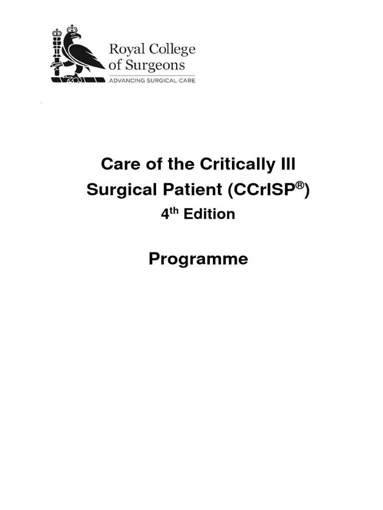 CCRISP Programme | PDF | Intensive Care Medicine | Surgery