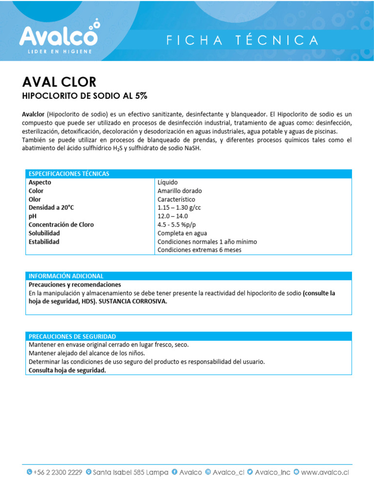 FT Aval Clor | PDF | Salud y bienestar