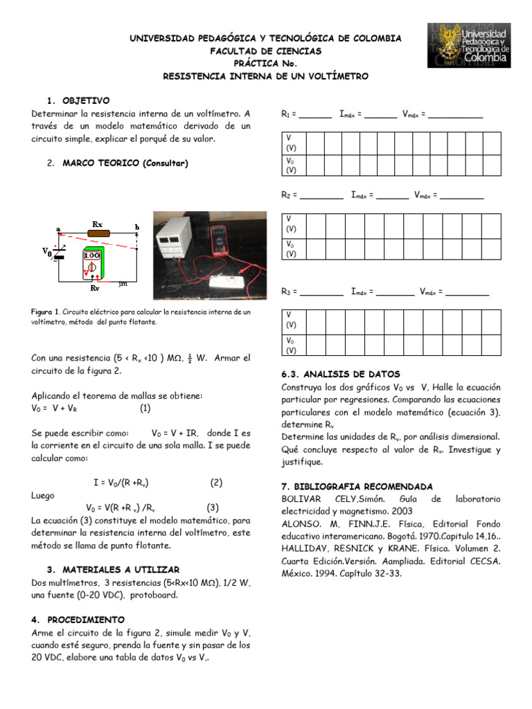 Practica No 9 - Fisica II - Resistencia Interna de Un Voltimetro | Descargar gratis PDF ...