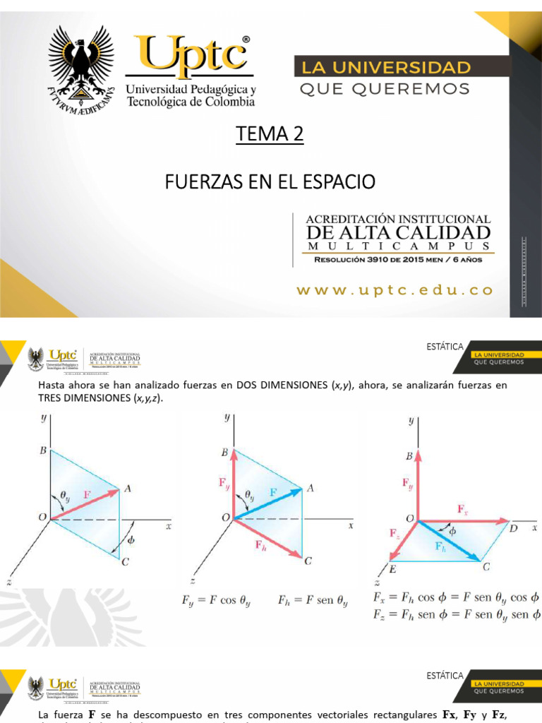 Fuerzas en El Espacio | PDF | Vector Euclidiano | Cantidades fisicas