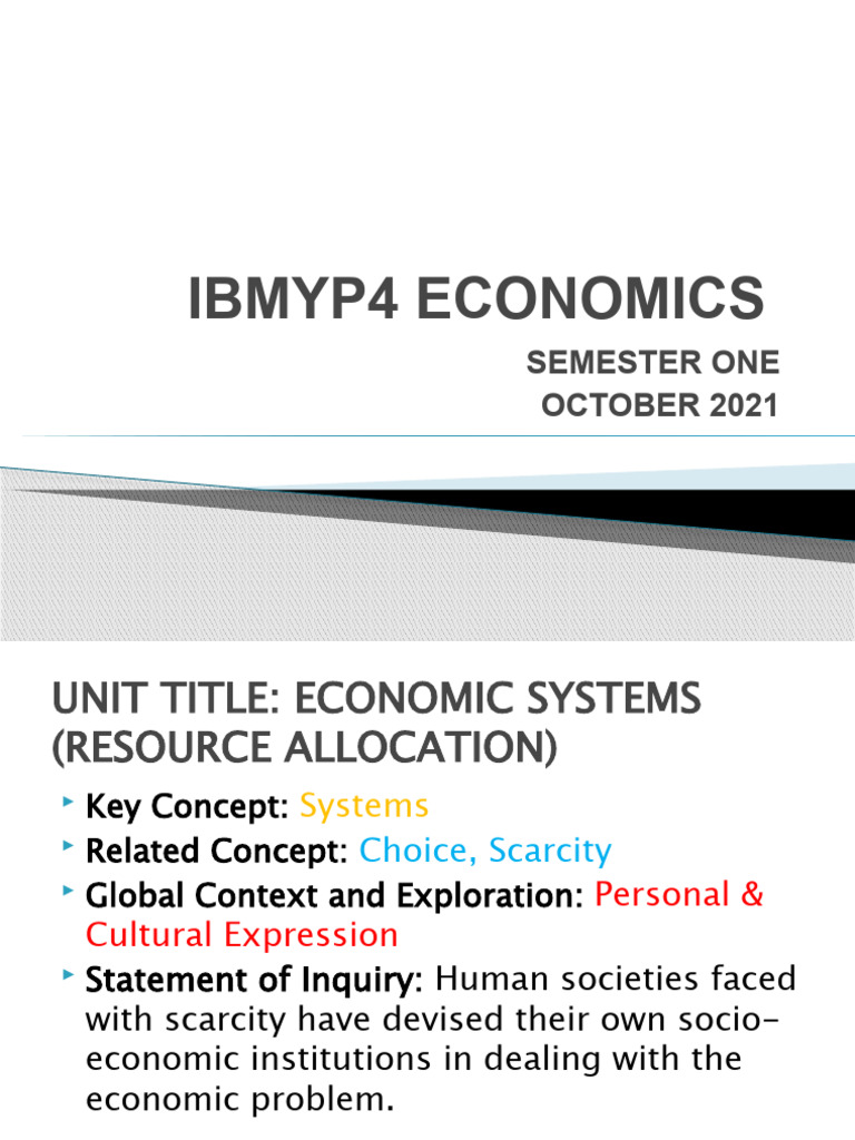 Myp4 Economic Systems. | PDF | Economic System | Economics
