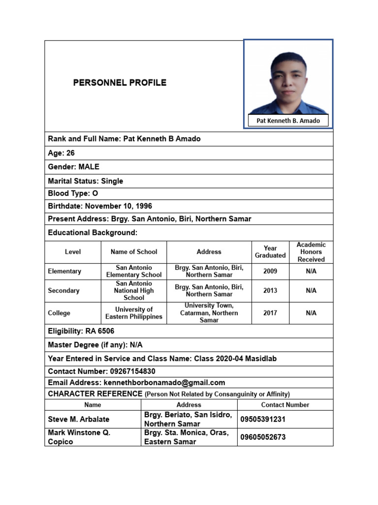 Pesonnel Profile | PDF