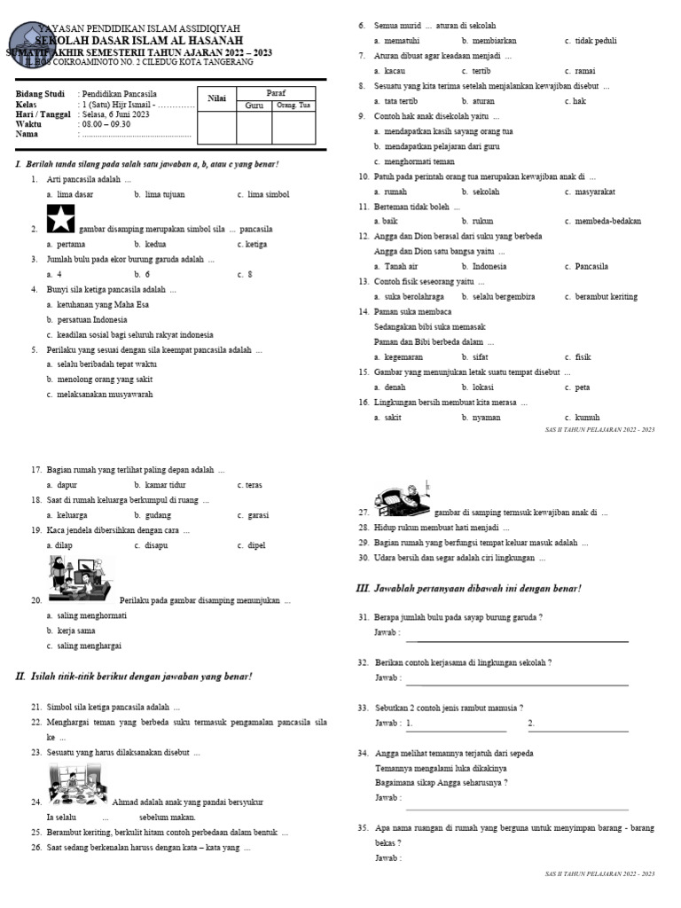 Soal STS Pancasila Semester 2 th 2023 | PDF