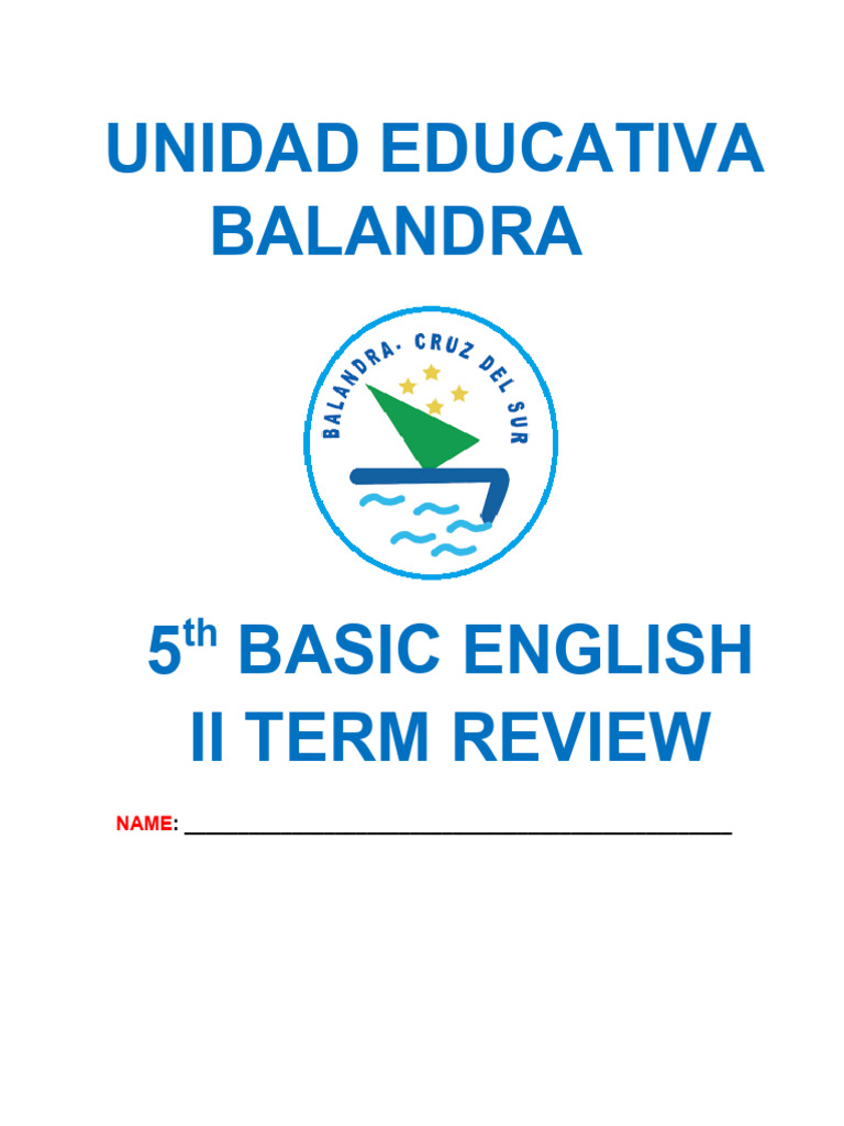 5th Grade English Second Term Level 2 Adapted Review Booklet 2022-2023 | PDF | Sentence ...