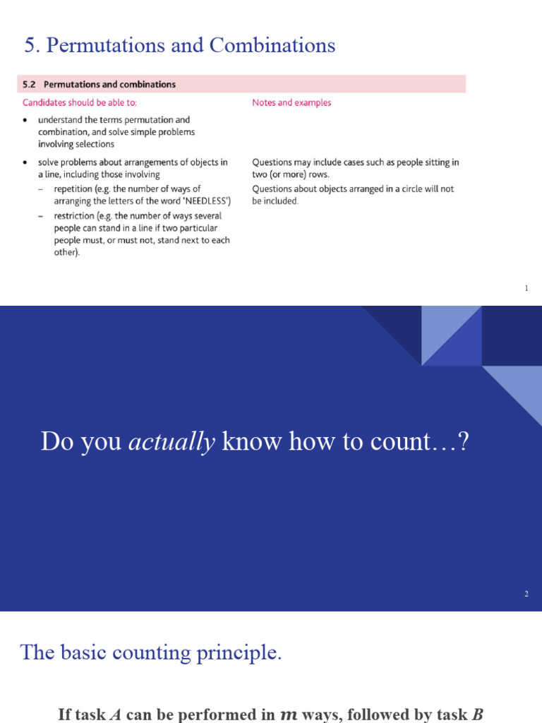 Chapter 5 Permutations And Combinations Pdf Permutation Mathematics