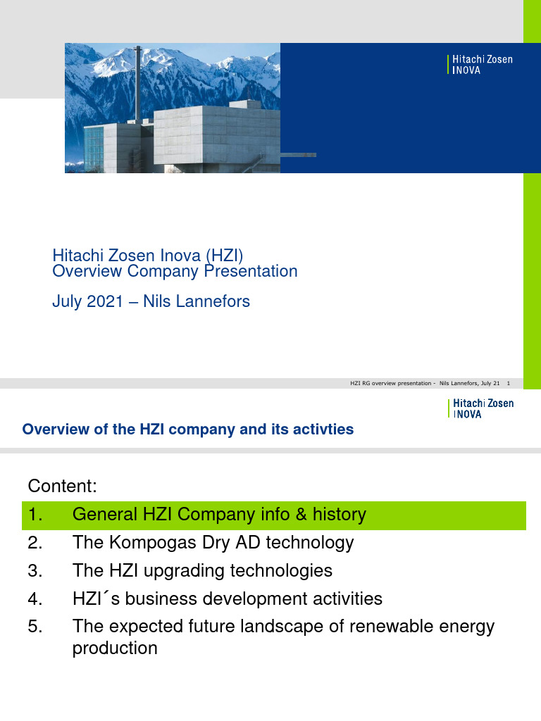 HZI Overview Presentation 210728 | PDF | Biogas | Recycling