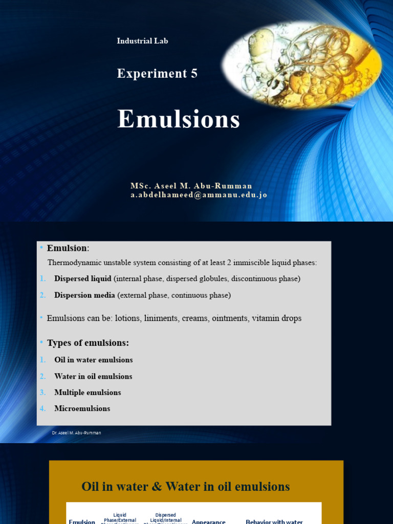 Emulsion Types and Preparation Methods | PDF | Emulsion | Phase (Matter)