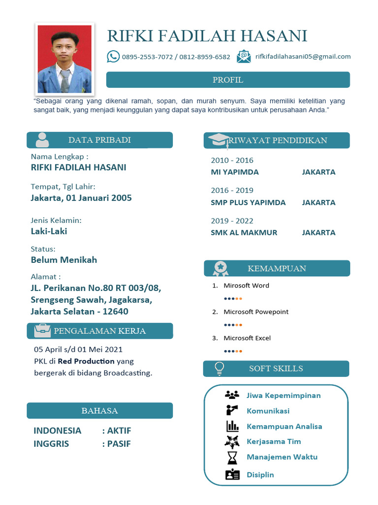 Profil Rifki Fadilah Hasani | PDF | Karier & Perkembangan