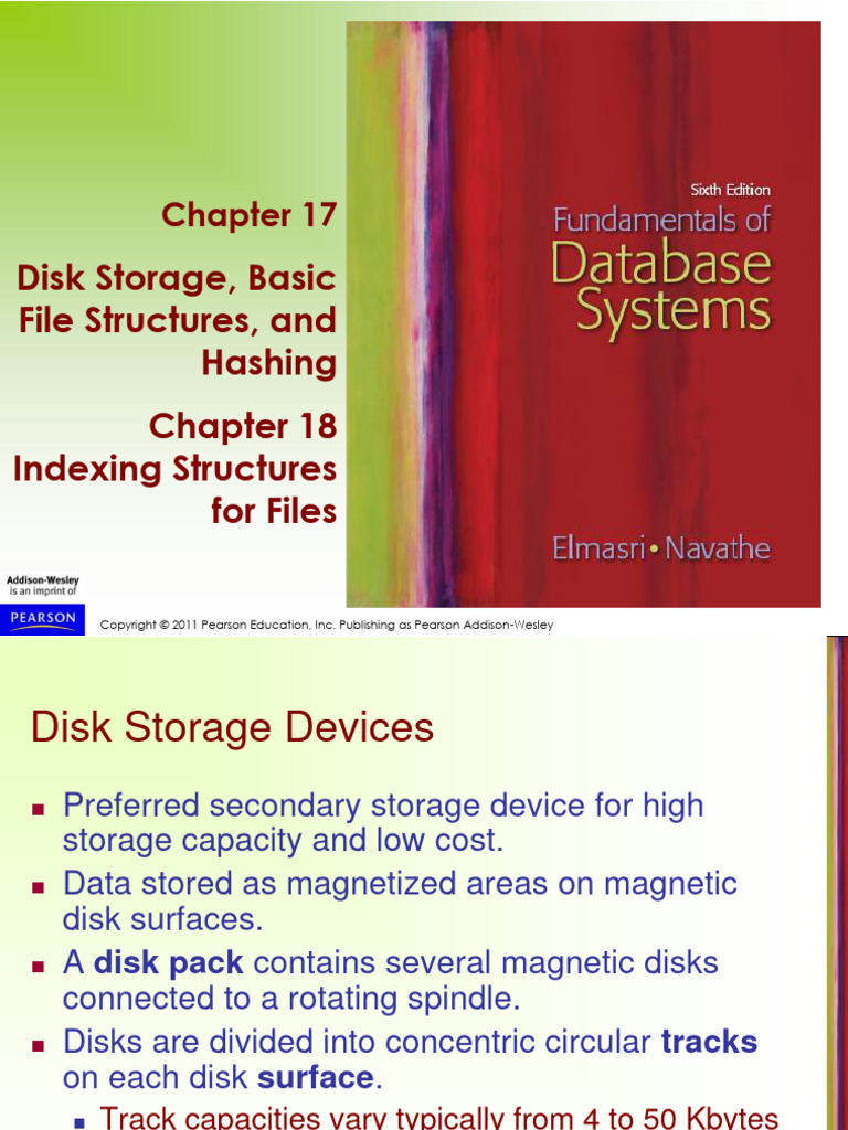 File Structures Indexing Pdf Database Index Disk Storage