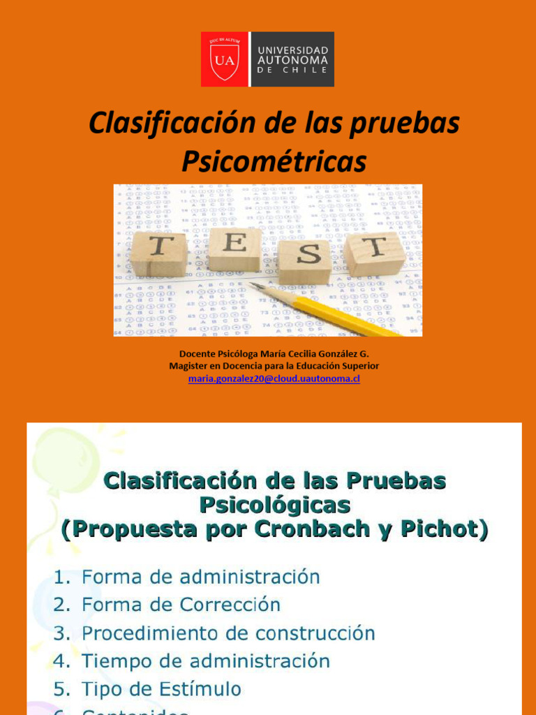 Clasificación de Las Pruebas Psicométricas Clase 4 | PDF | Inteligencia ... Clasificación de Las Pruebas Psicométricas Clase 4 | PDF | Inteligencia ...
