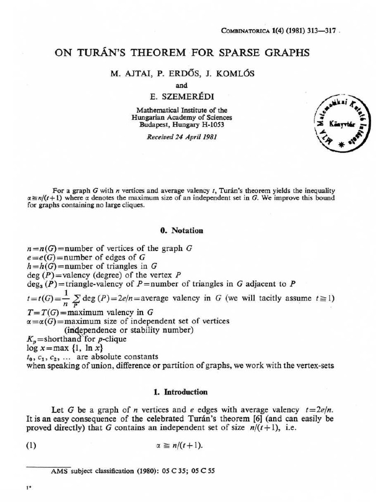 1981 19erdos Pdf Theoretical Computer Science Combinatorics