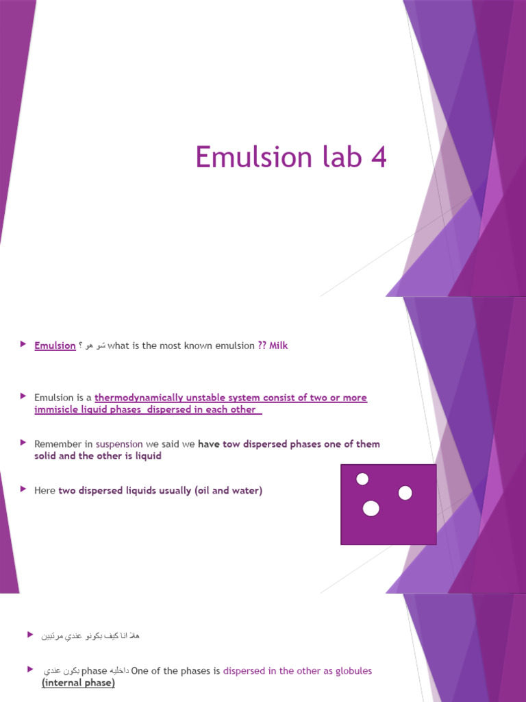 Emuslion Lab | PDF | Emulsion | Chemical Substances