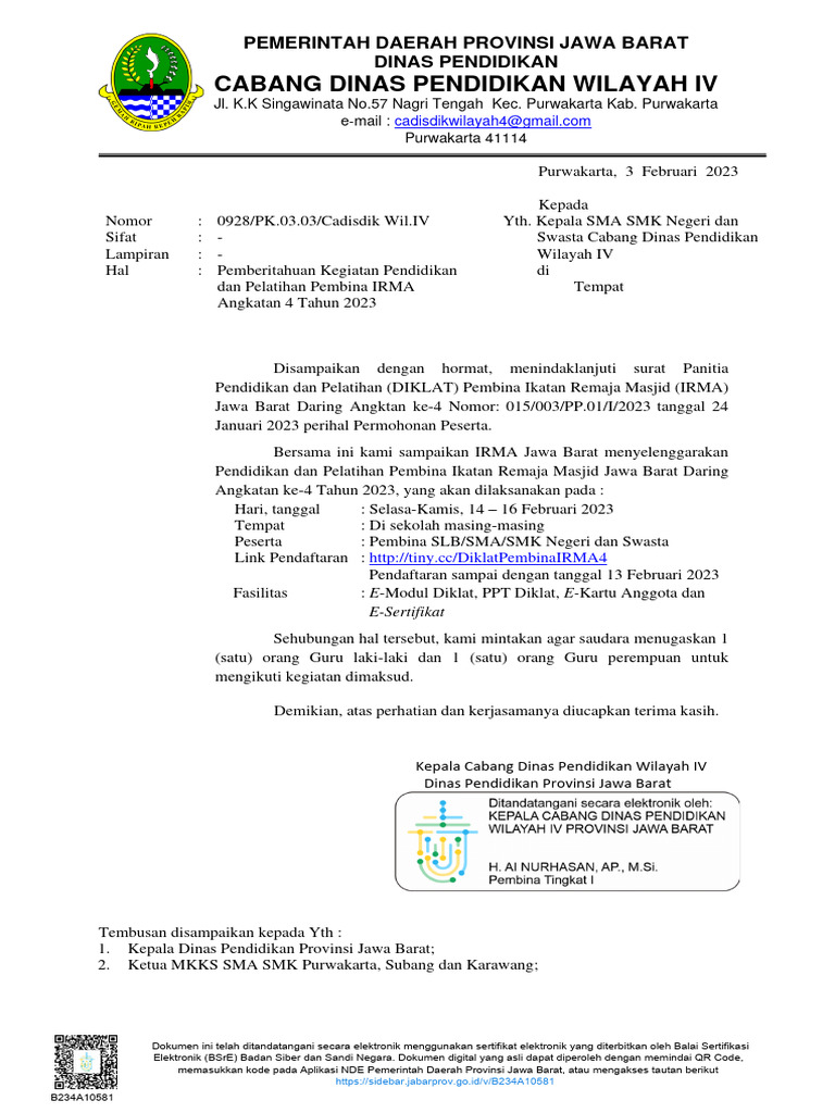 Pemberitahuan_Diklat_Pembina_IRMA_2023_0928_03022023_065358_signed | PDF