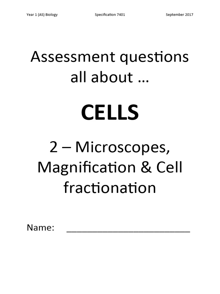 Year 1 Biology: Cells & Microscopy Guide | PDF | Mitochondrion | Microscope