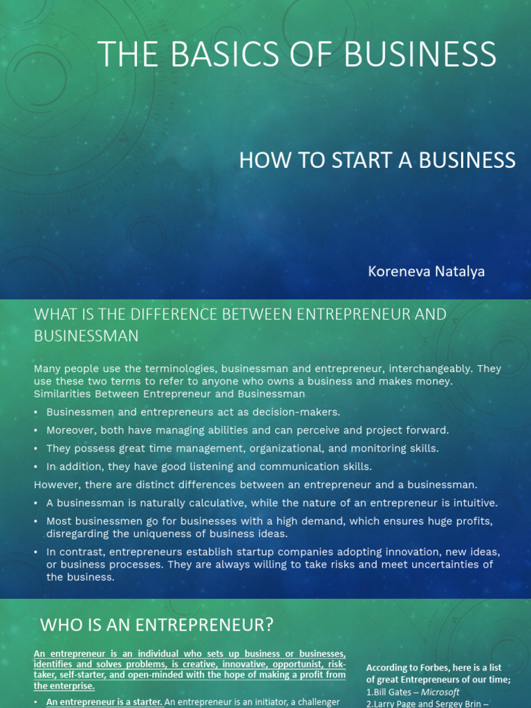 The Basics of Business | PDF | Entrepreneurship | Taxes