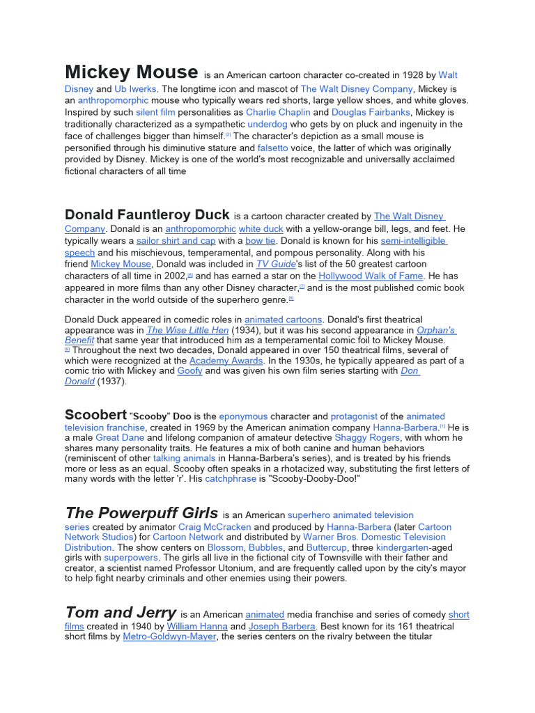 Mickey Mouse | PDF | Scooby Doo (Character) | Hanna Barbera